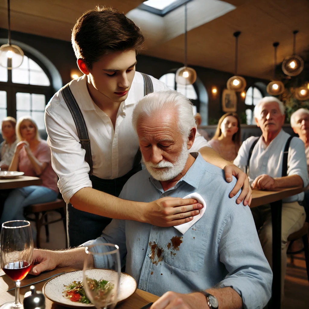 Father and Son in a Restaurant - Madhu Chanda das