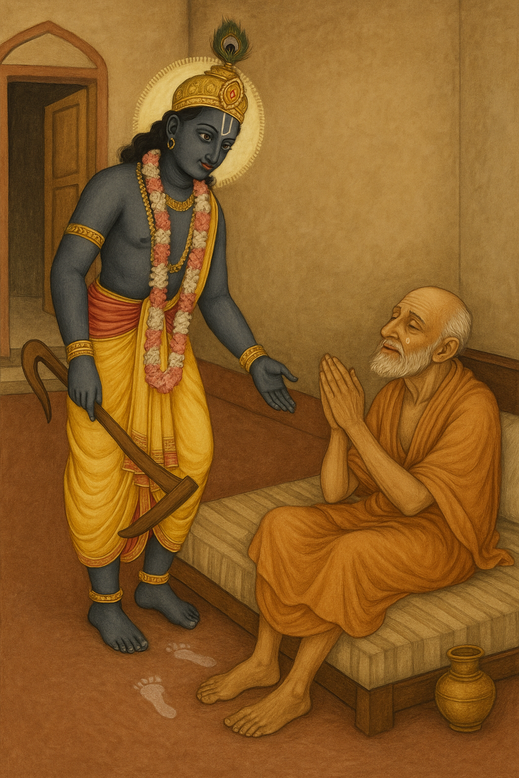 Gauracaraṇa Dāsa Bābā and Daujī (Balarāma) - Madhu Chanda das